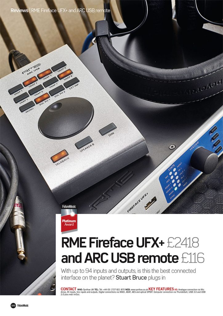 RME Fireface UFX+ receives Platinum Award in FutureMusic review