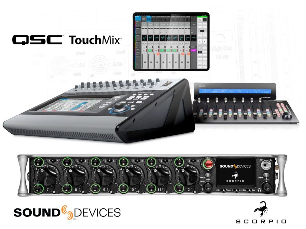 Icon Platform M+ integrates with QSC Touchmix & Sound Devices Scorpio