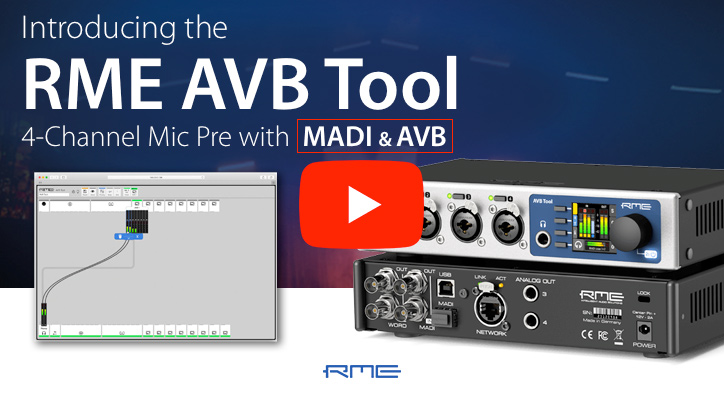 RME AVB Tool (Video) - 4-Channel Mic Pre & Signal Router (MADI/AVB)