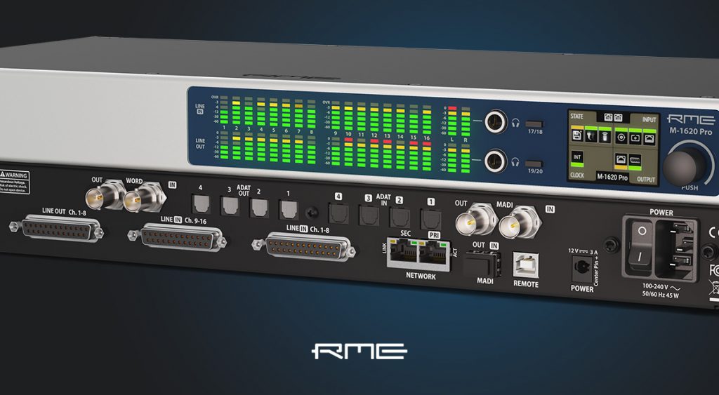 RME announces M-1620 Pro, HDSPe AoX and Milan certification