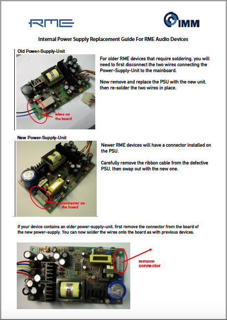 RME Internal Power Supply (IMM-10602-37) - RME Fireface 802, RME ...