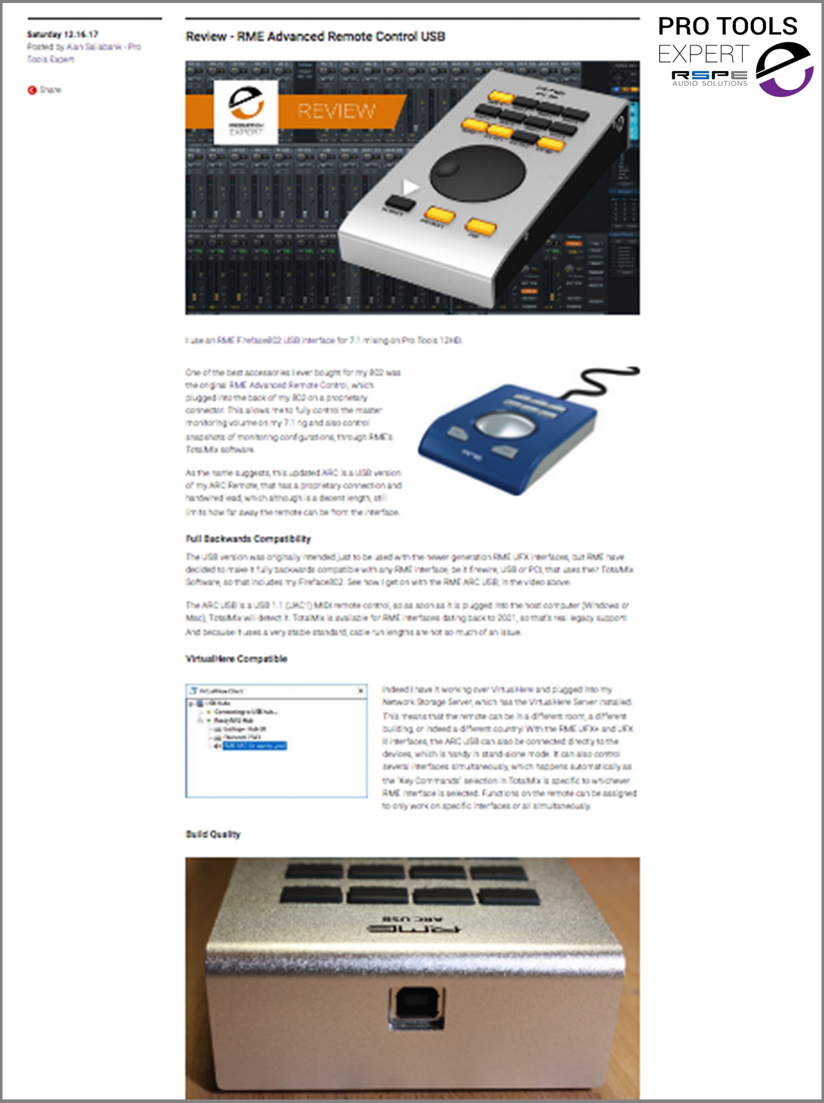 RME ARC USB - Advanced Remote Control